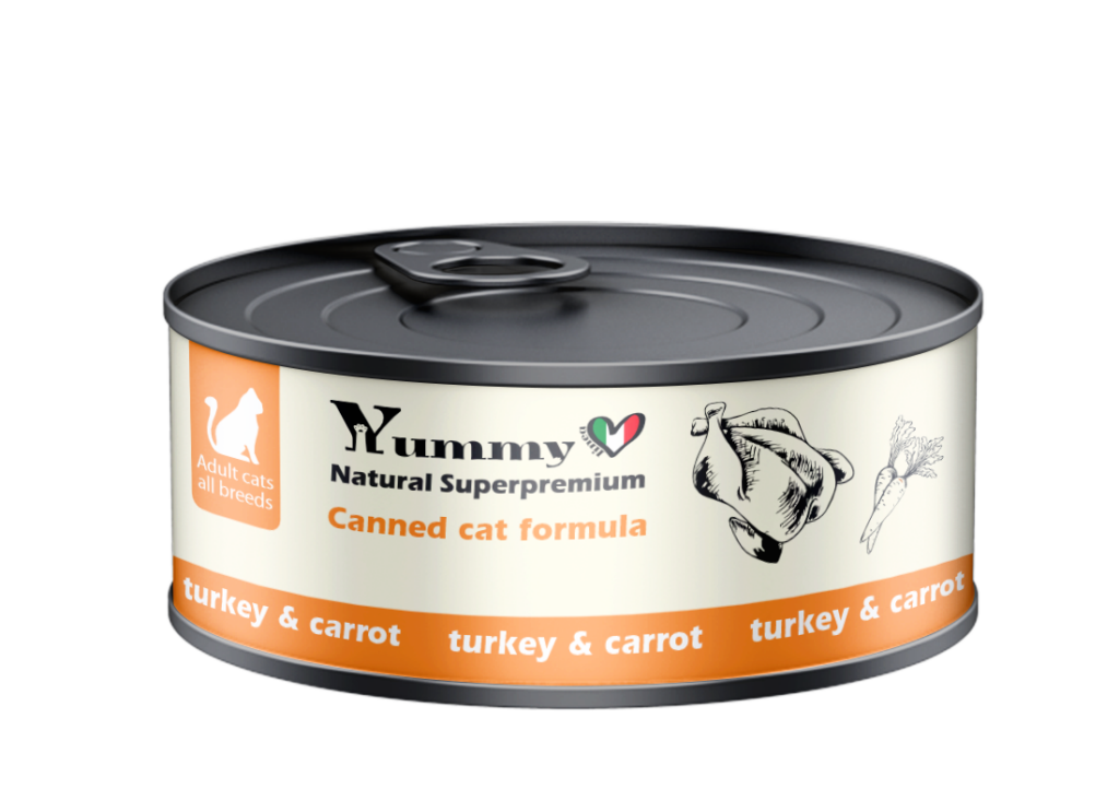 Купить Влажный корм для кошек Индейка с овощами 100 гр - "Yummy Linea"